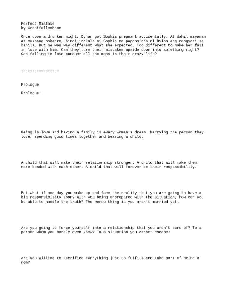 CrestfallenMoon - Perfect Mistake (COMPLETED) | PDF