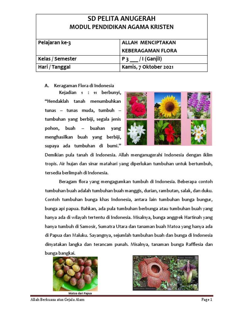 Manfaat dan Keragaman Flora Allah | PDF