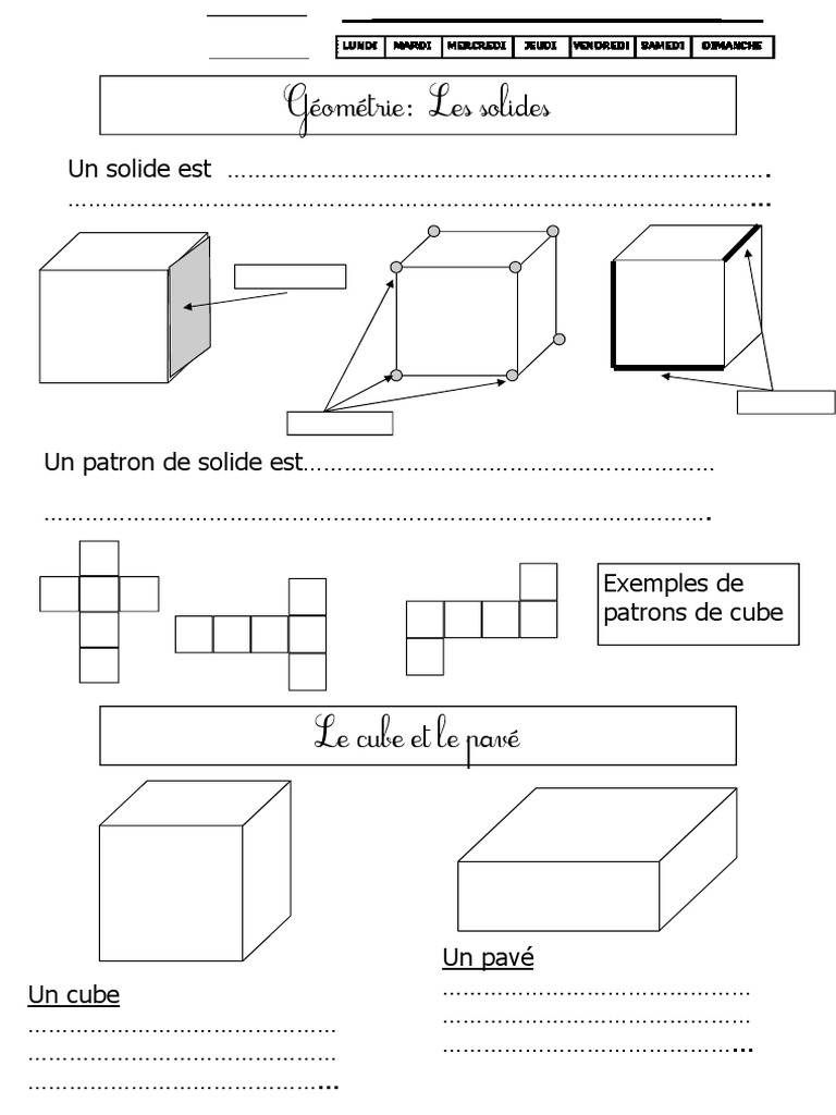 Les solides et leurs patrons en géométrie | PDF