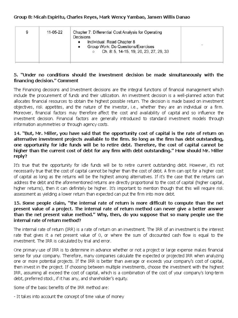 TM 205 E - Group 8 - 7th Assignment | PDF