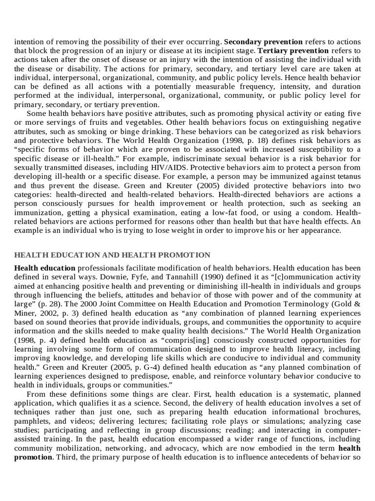 Difference Between Health Promotion and Health Education | PDF | Health ...