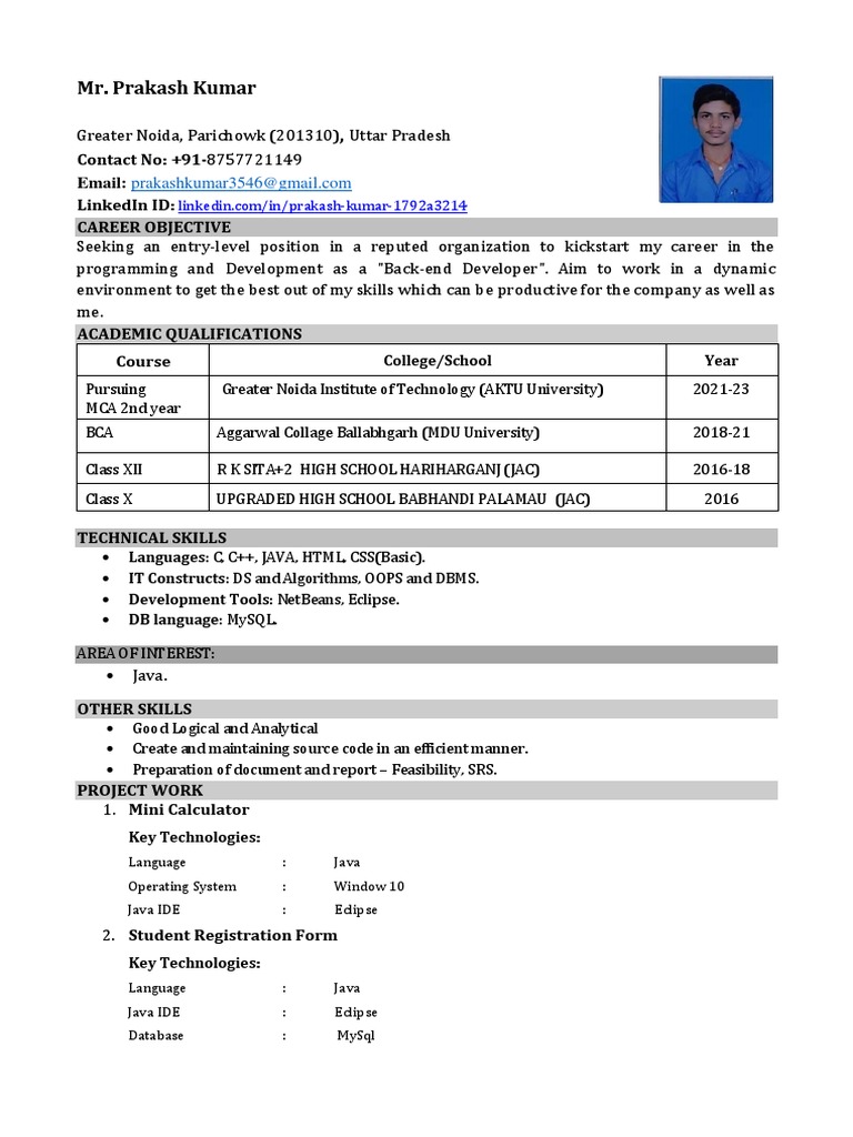 Prakash CV 24 - 11-2022 | PDF