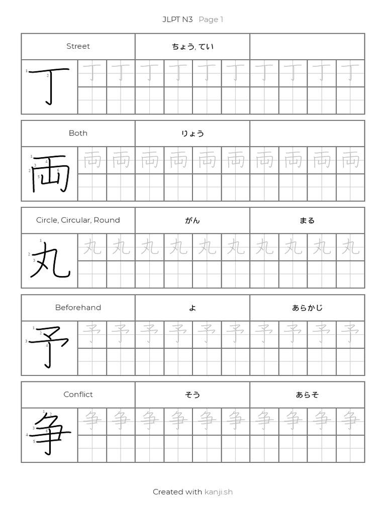 N3 Worksheet | PDF