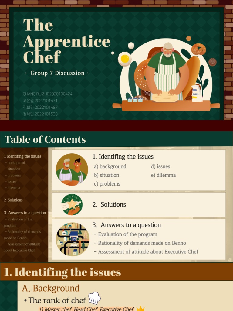 The Apprentice Chef - Group 7 Discussion-1 | PDF