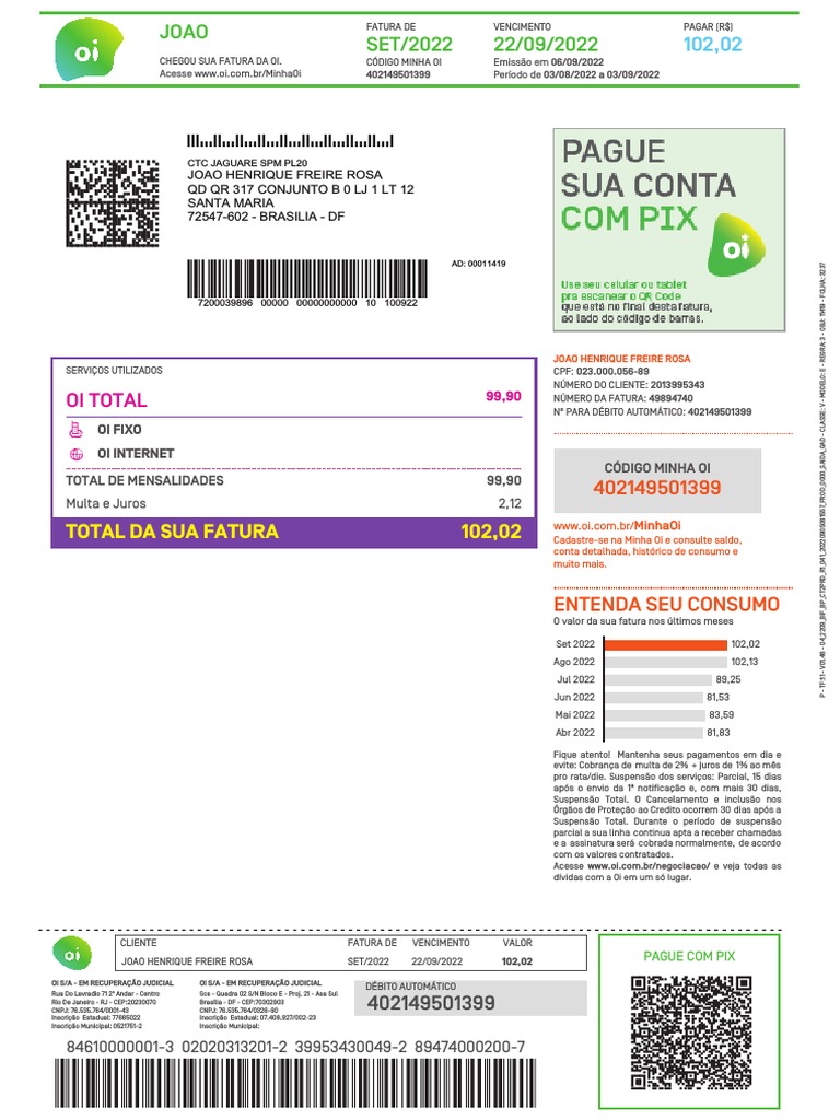 Modelo Comprovante de Residencia | PDF | Juros | Telecomunicações