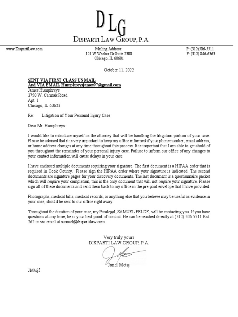 Letter + Litigation Packet | PDF | Psychiatry | Pain