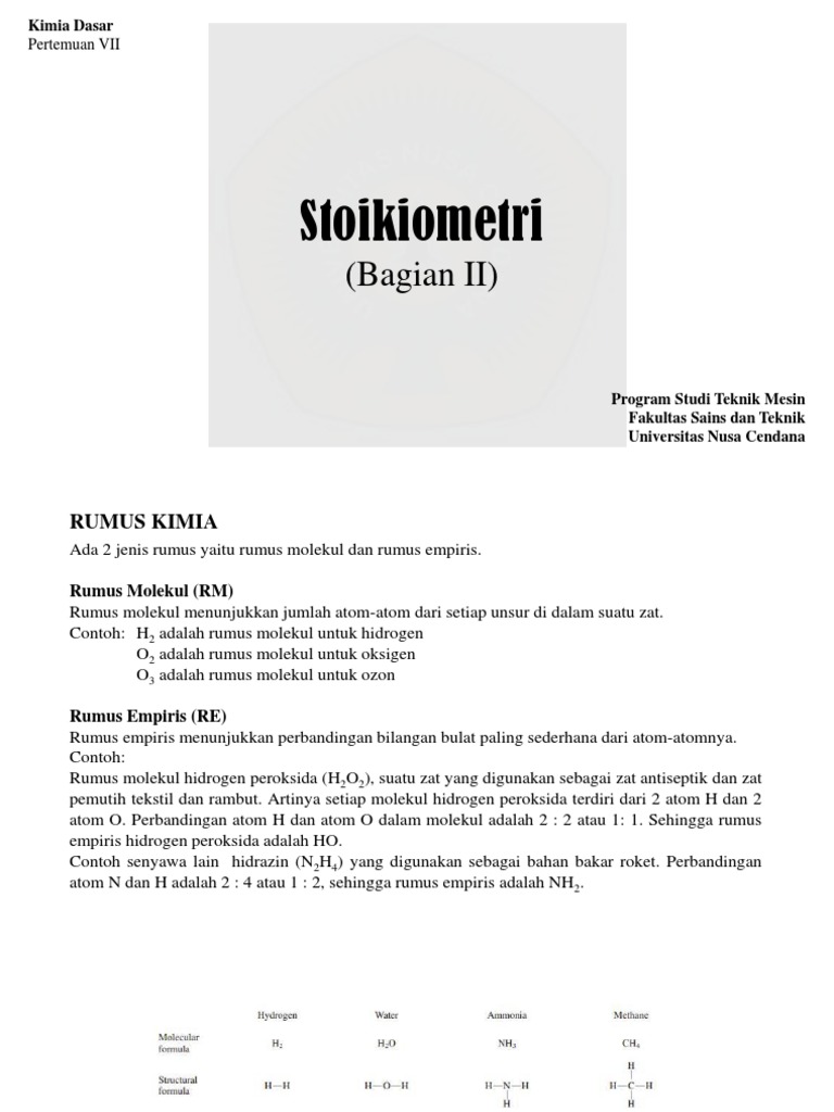 Stoikiometri dan Rumus Kimia | PDF