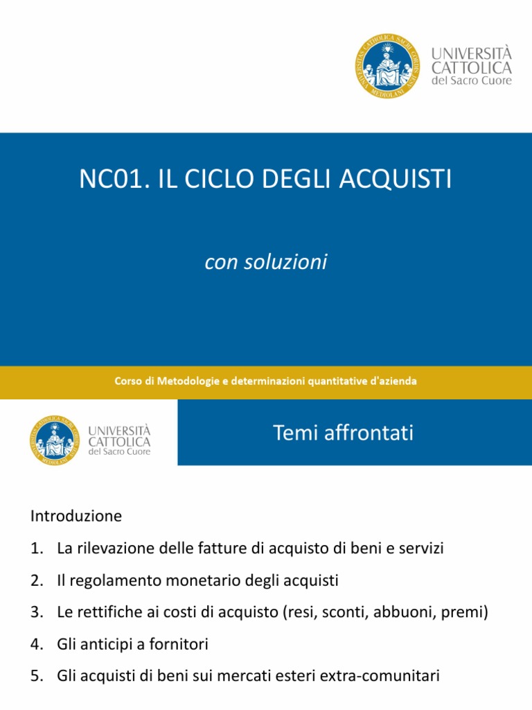 2020 - NC01 - Ciclo Acquisti - Post | PDF