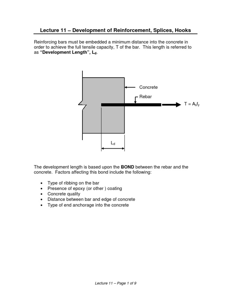 Steel Development Length | PDF | Concrete | Building Engineering