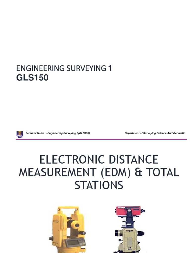 EDM Principles and Total Station Overview | PDF | Waves | Wavelength