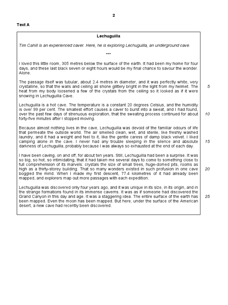 Lechuguilla Caves Comprehension | PDF | Social Science | Art