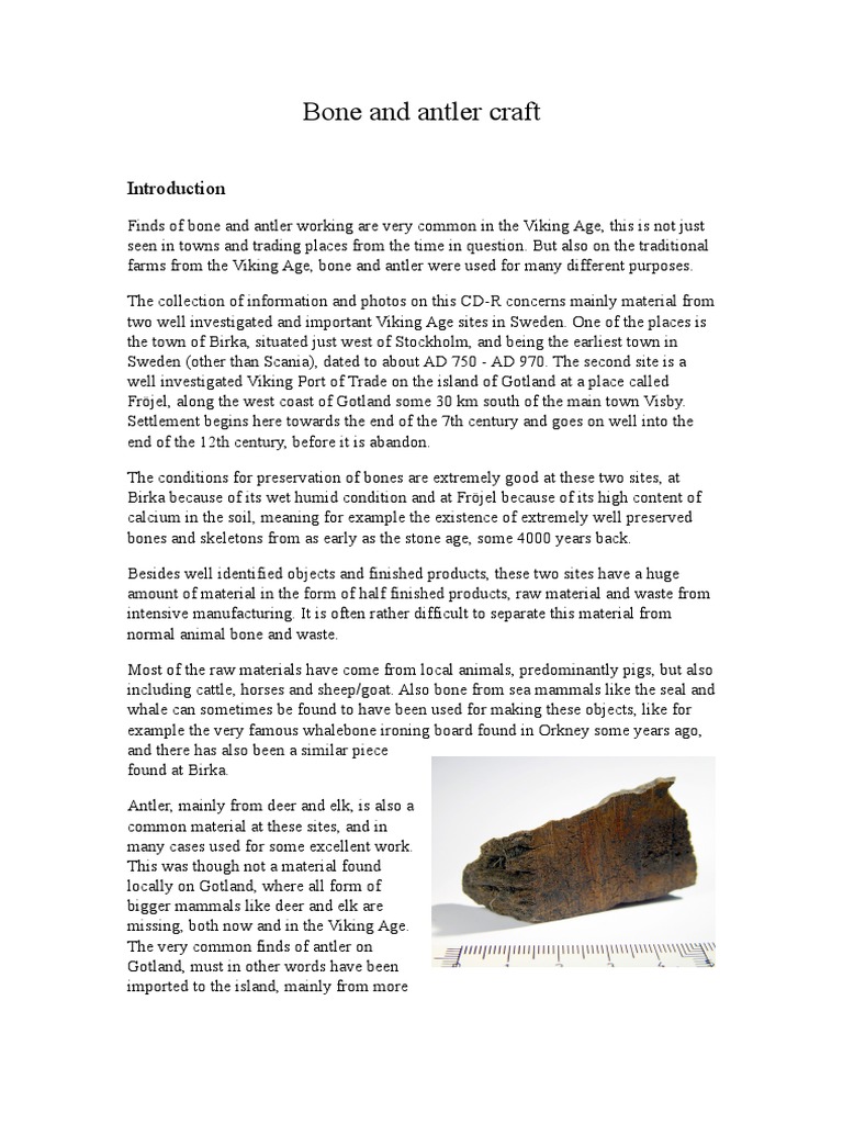Viking Bone and Antler Craft | PDF | Vikings | Spindle (Textiles)