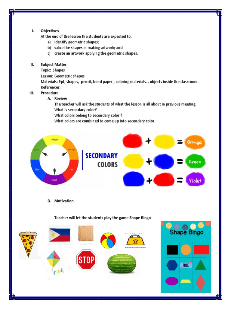 Geometric Shapes Art Lesson | PDF | Shape | Geometry