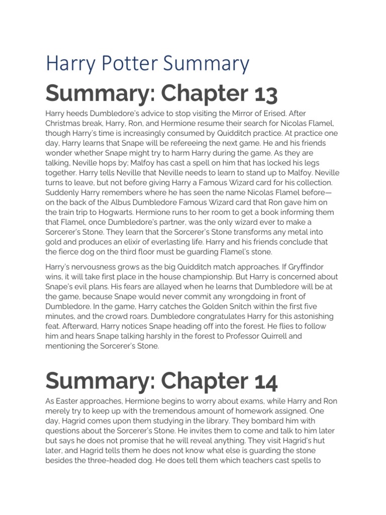 Harry Potter Summary | PDF | Harry Potter | Contemporary Fantasy Novels