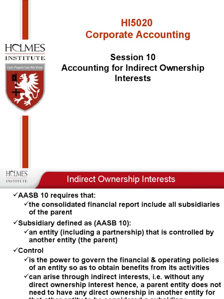 Indirect Ownership in Accounting | PDF | Dividend | Consolidation ...