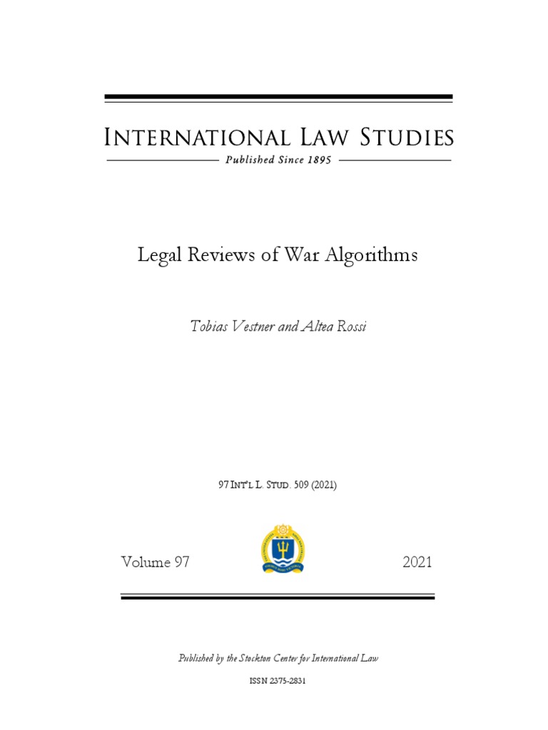 Legal Reviews of War Algorithms | PDF
