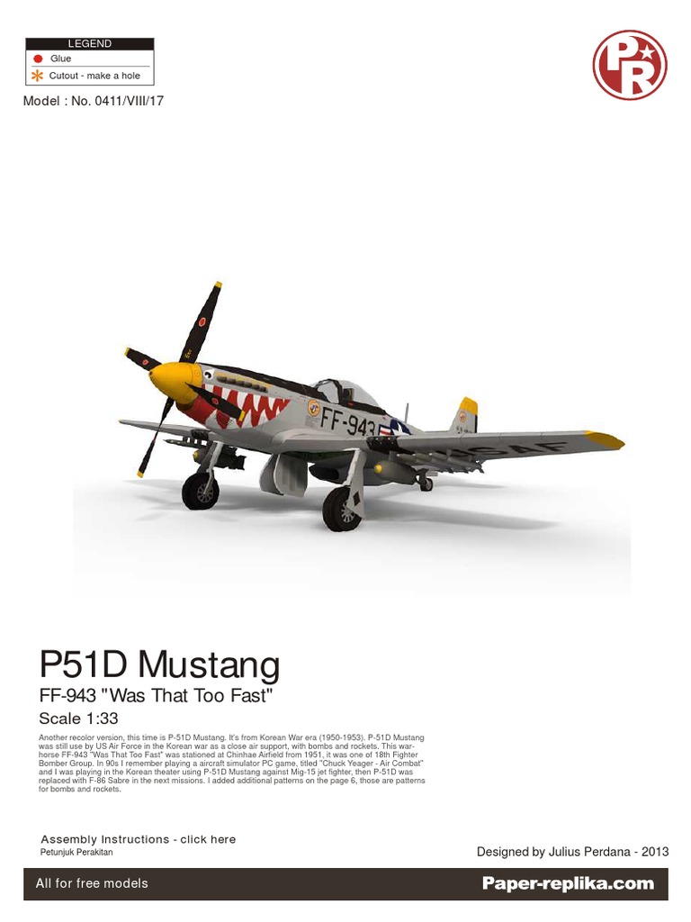 Korean War P-51D Mustang Model | PDF