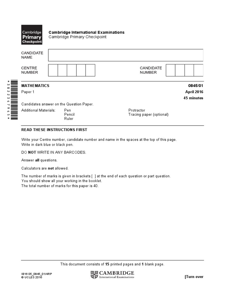 Mathematics May 2016 Question Paper 1 Tcm142 354080 | PDF | Mathematics