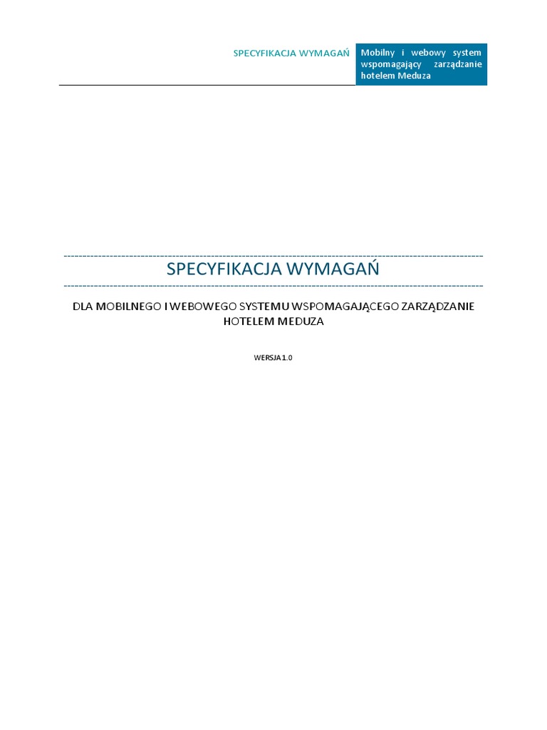 Przyklad 3 Specyfikacja Wymagan | PDF