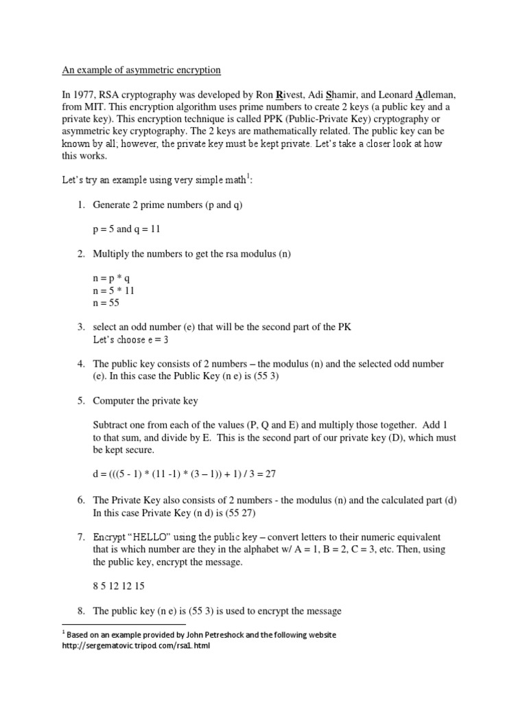 Lab Example of Asymmetric Encryption | PDF | Public Key Cryptography | Key (Cryptography)
