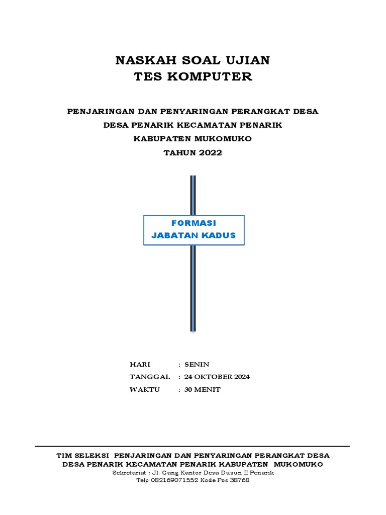 Tes Komputer - Kadus | PDF | Seni