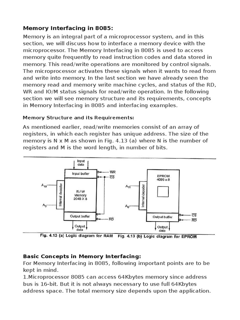 8085 Microprocessor Interfacing | PDF