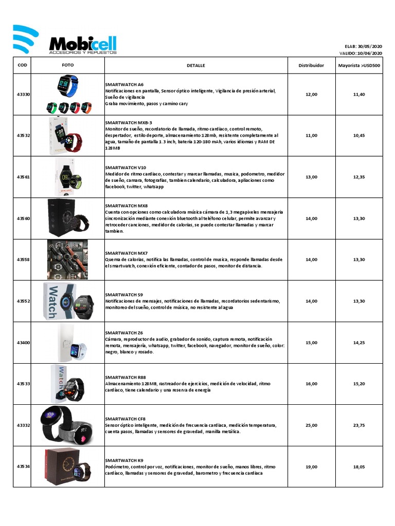 Catalogo Contenedor Mobicell Distribuidor | PDF | Reloj inteligente ...