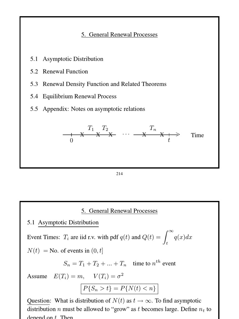 General Renewal Processes: 0 T T T T | PDF | Normal Distribution ...