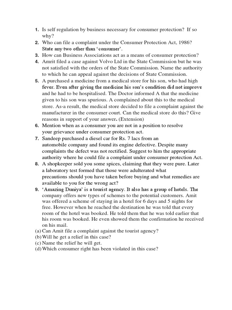 Consumer Protection Q&A | PDF | Consumer Protection | Justice
