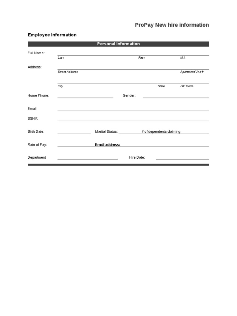 Employee Contact Information Forms | PDF