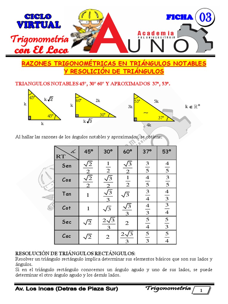 Razones Trigonometricas II | PDF | Triángulo | Geometría del plano euclidiano