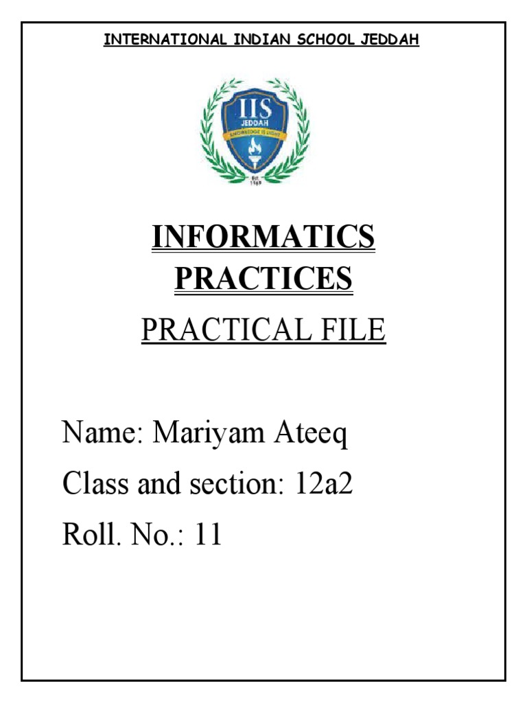 Informatics Practices | PDF