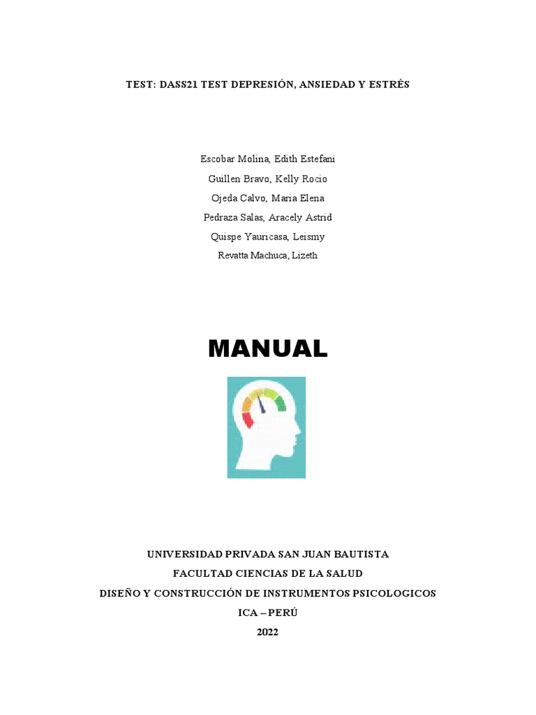 DASS-21: Test de Ansiedad y Depresión | PDF | Ansiedad | Depresión ...
