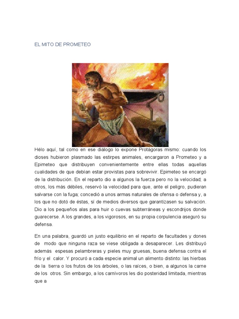 El Mito de Prometeo | PDF | Prometeo | Palabra