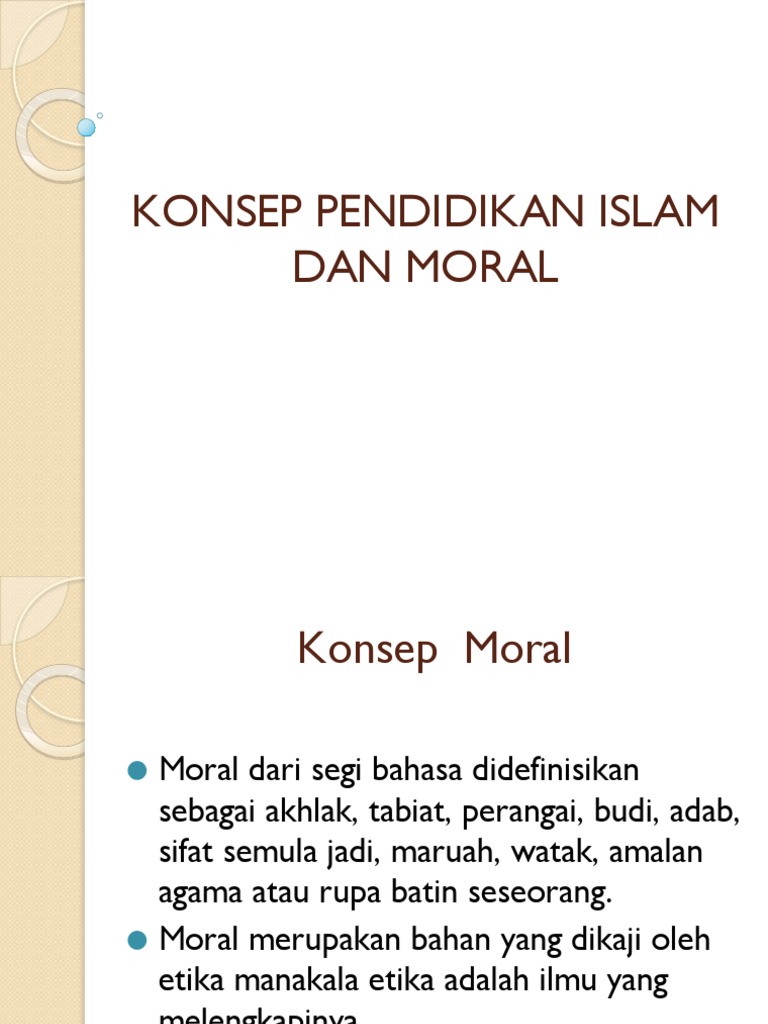 Konsep Pendidikan Islam Dan Moral | PDF | Karier & Perkembangan