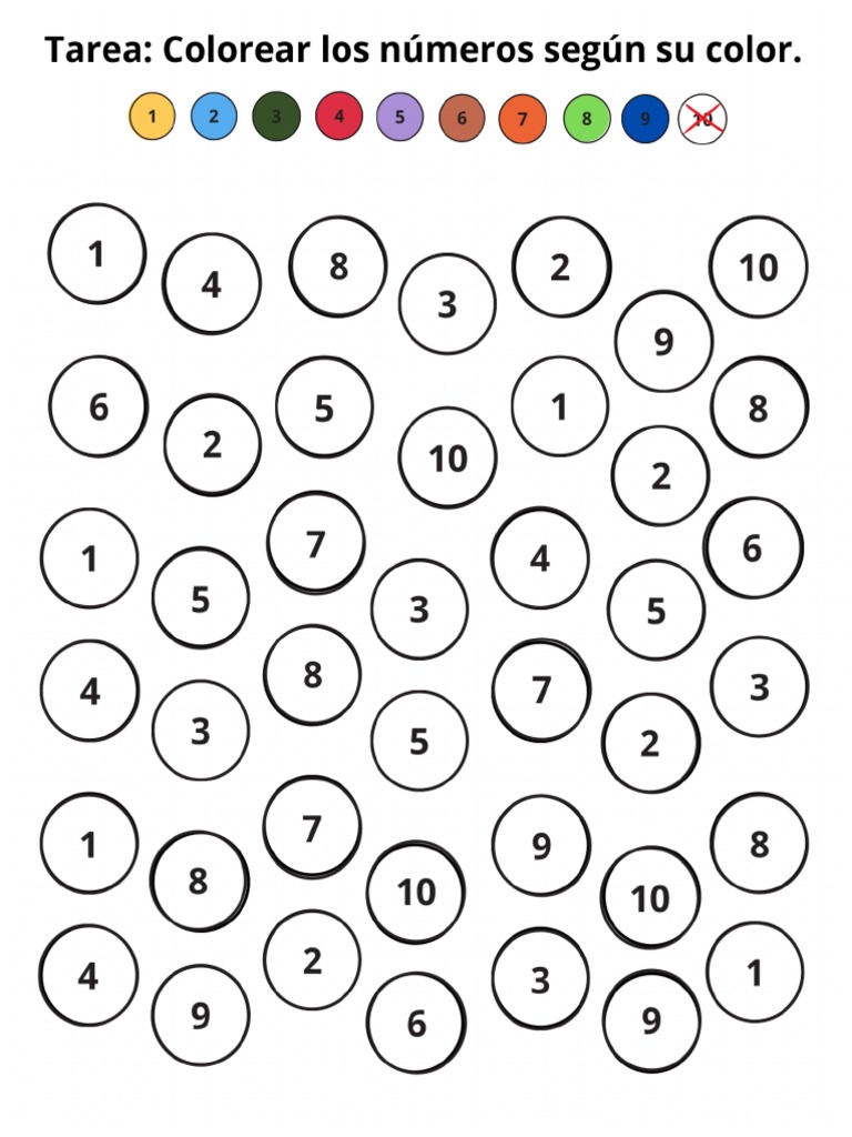 Colorea Los Numeros | PDF