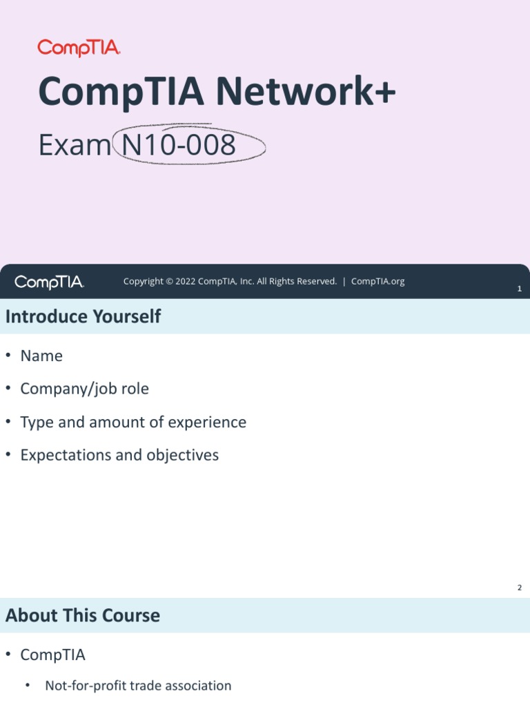 Comptia Network+: Exam N10-008 | PDF | Computer Network | Osi Model