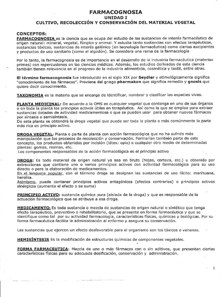 Apuntes Farmacognosia | PDF