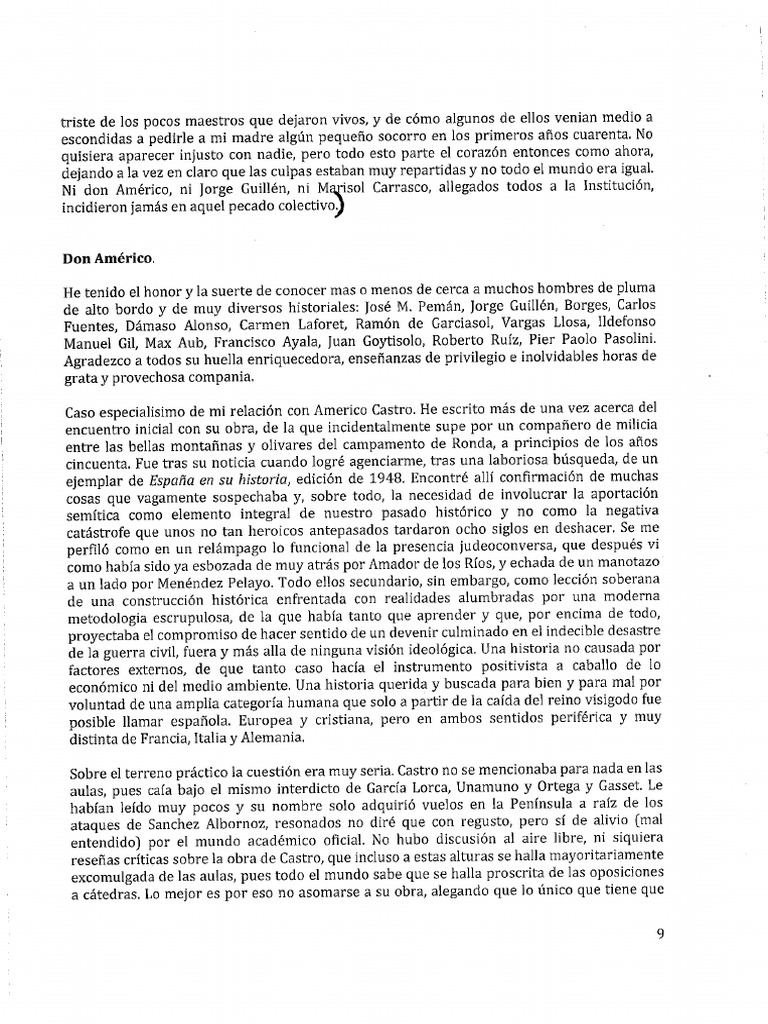 Doris Moreno - Americo Castro | PDF