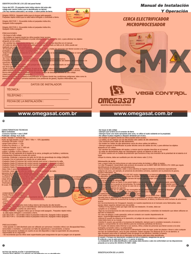 Xdoc - MX Manual Atualizado Cerca Eletrica Vega | PDF