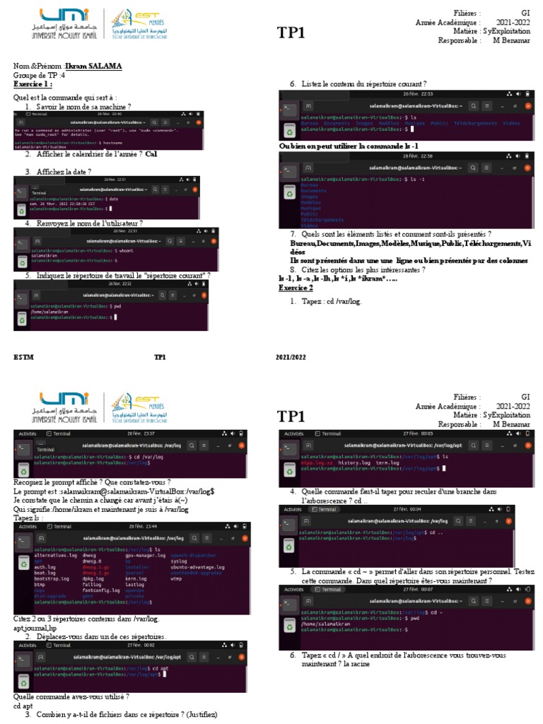 Estm TP1 2021/2022 | PDF