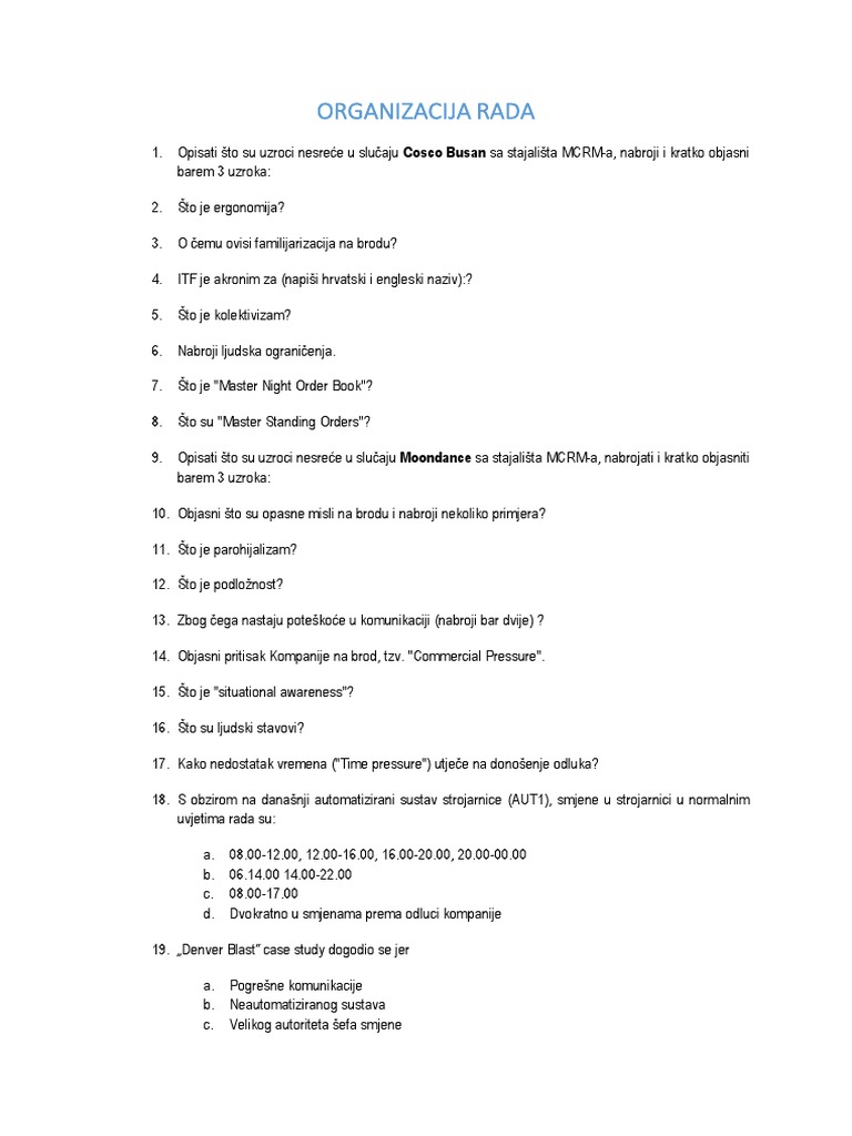 12 Organizacija Rada | PDF