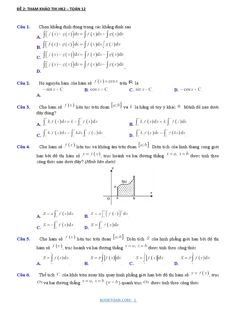 ĐỀ THI HK2 TOÁN 12 so 2 (t7 d21 21) | PDF