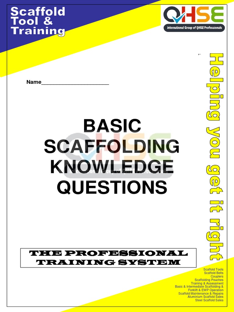 Basic Scaffolding Knowledge Questions | PDF | Scaffolding ...