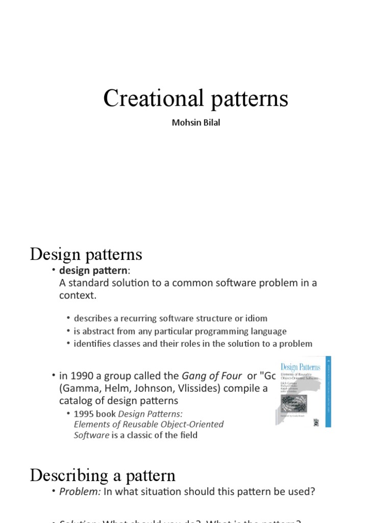 Creational Patterns Guide | PDF | Class (Computer Programming) | Object (Computer Science)