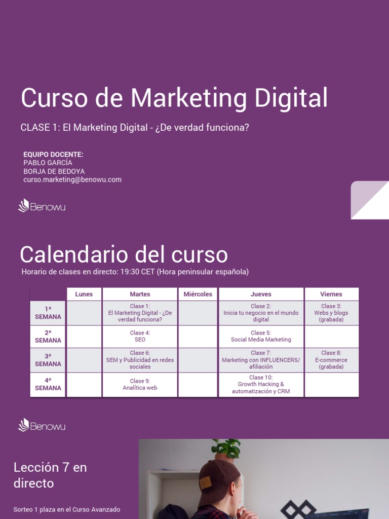 Benowu - Curso de Marketing Digital Clase 1 | PDF | Crecimiento ...