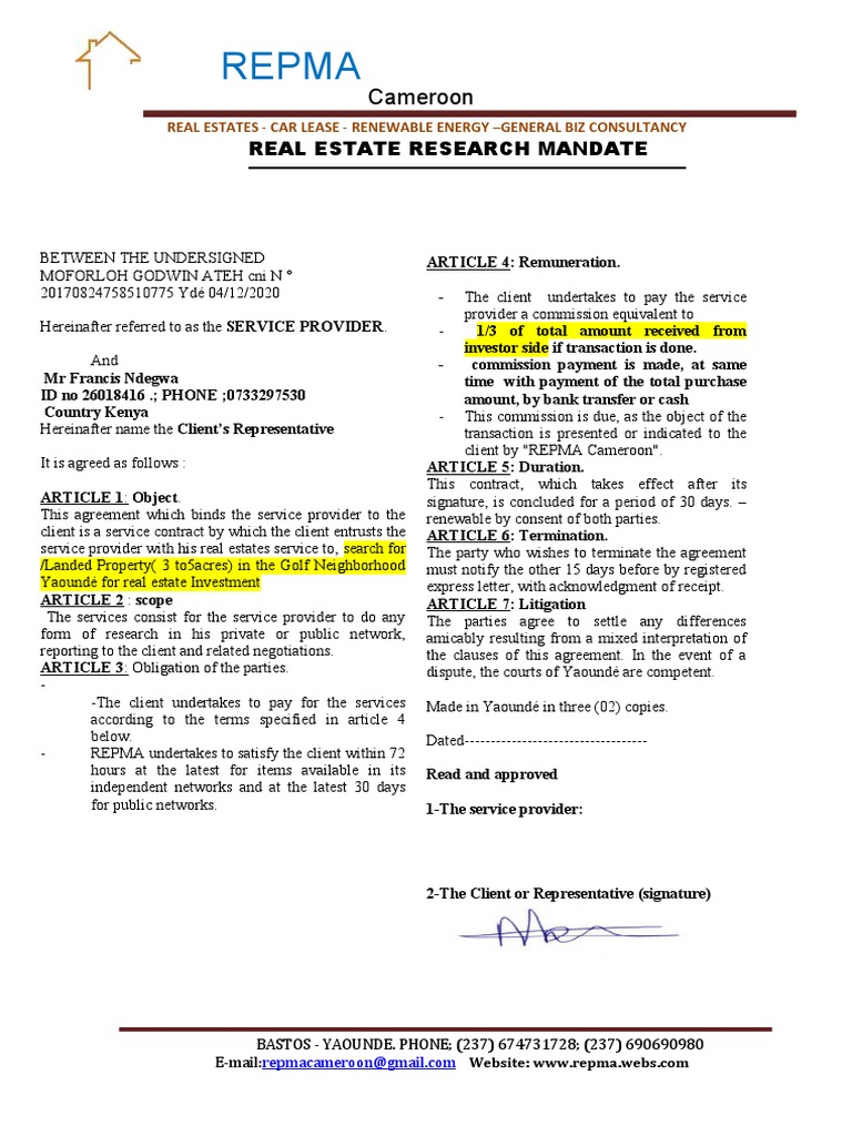 Mandate Ok | PDF | Civil Law (Legal System) | Business