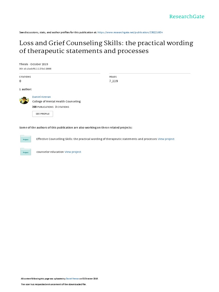 Loss and Grief Counseling Skills Book | PDF