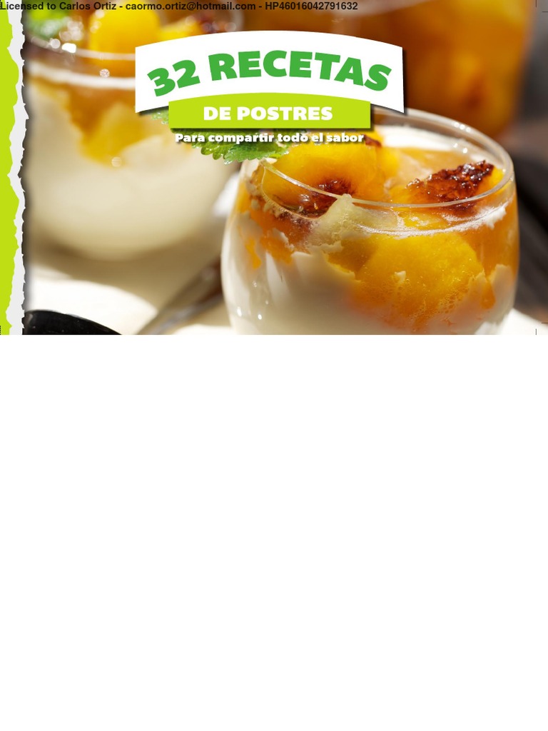 32 Recetas de Postres | PDF