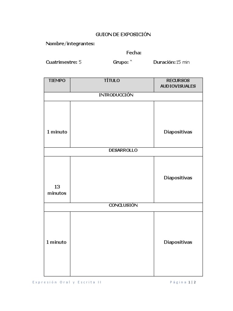 Formato-Guion de Exposición | PDF